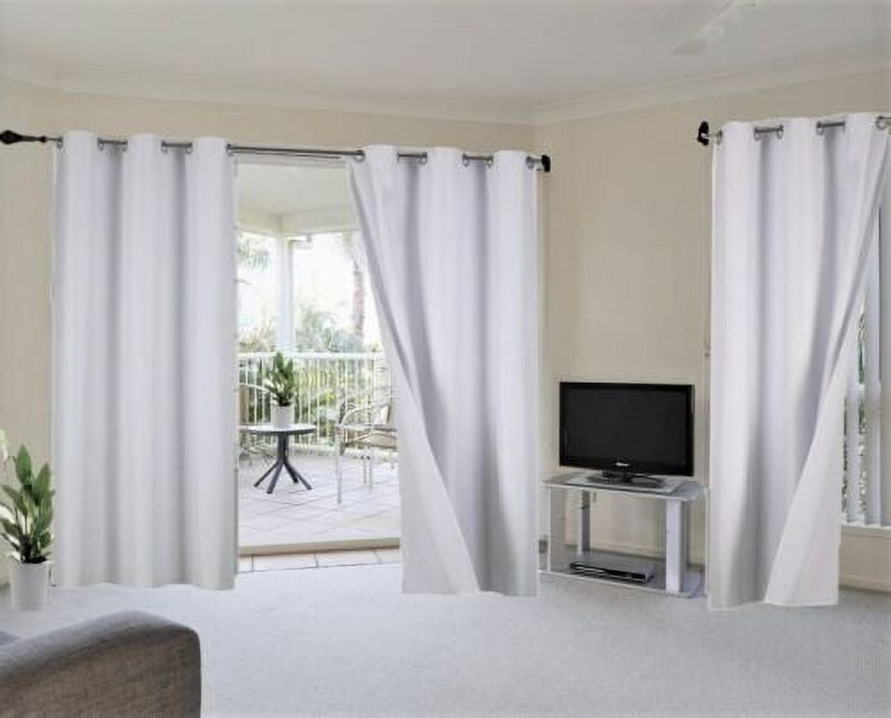 K92 Drapes for Living Room 1 Panel White Blackout Thick Large Window ...