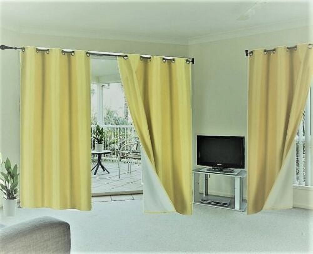 K92 Drapes for Living Room 1 Panel Yellow Blackout Thick Large Window ...