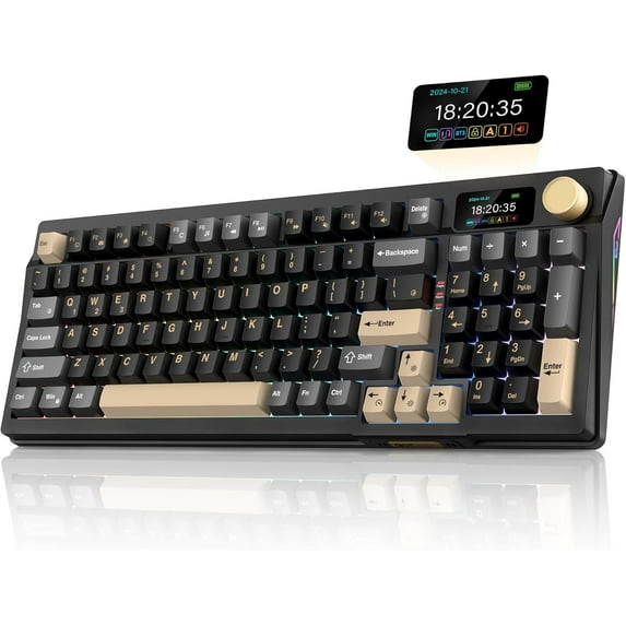 K95 Mechanical Keyboard, TFT Screen & Knob, Tri-Mode BT5.0/2.4GHz/-C ...
