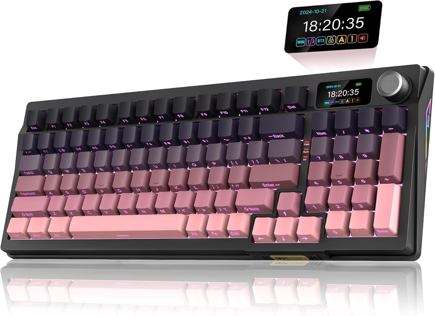 K95 Mechanical Keyboard,TFT Screen & Knob, Trip-Modes Connection ...