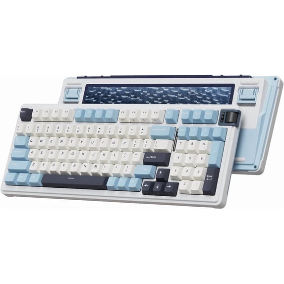 K98 Mechanical Keyboard with Number Pad & Volume Knob, Triple Mode BT/2 ...