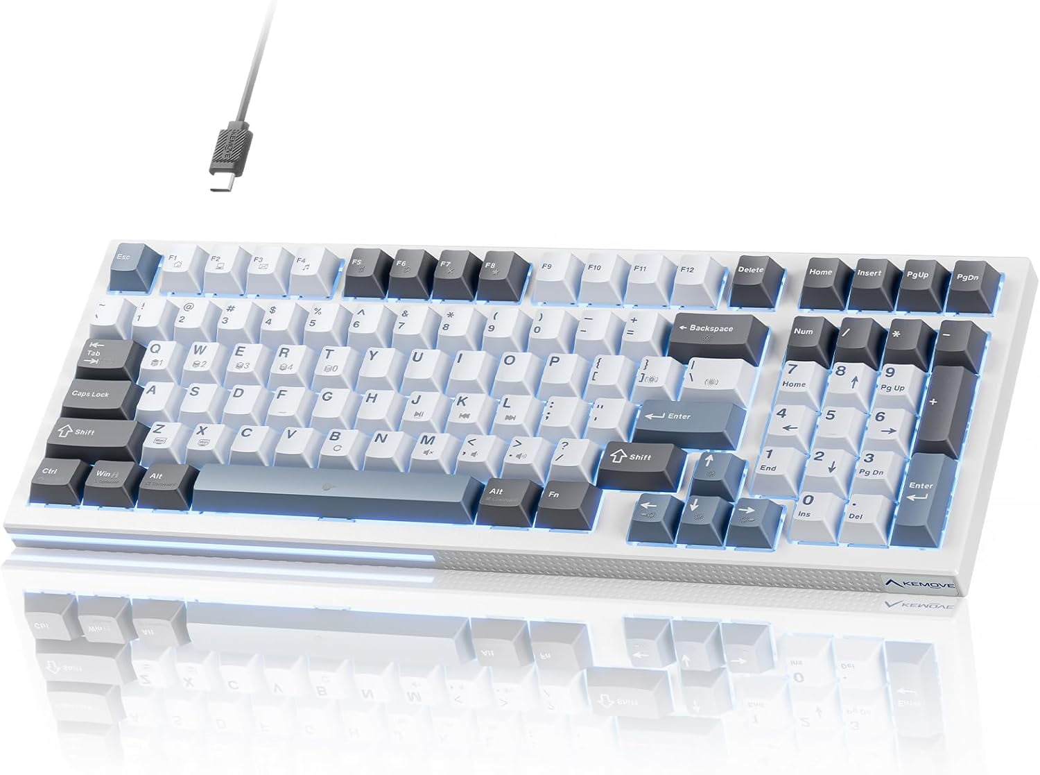 K98SE Mechanical Gaming Keyboard, 98 Backlit Programmable Keyboard, 96% ...