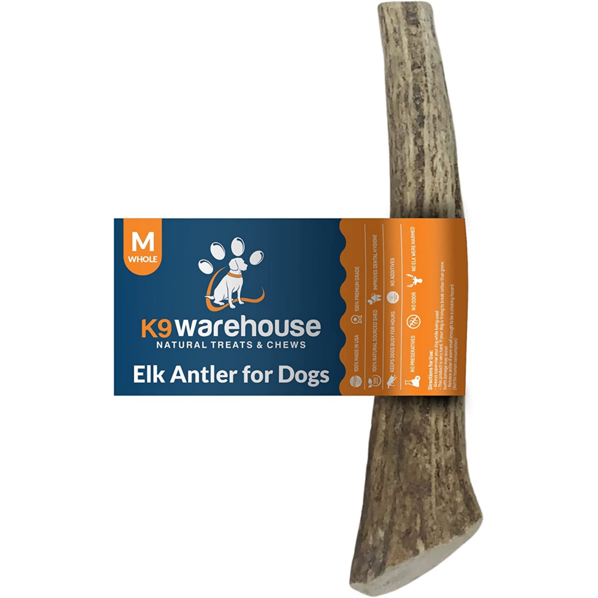 K9warehouse Elk Antlers for Dogs, Medium Whole Antler Chew, Long ...