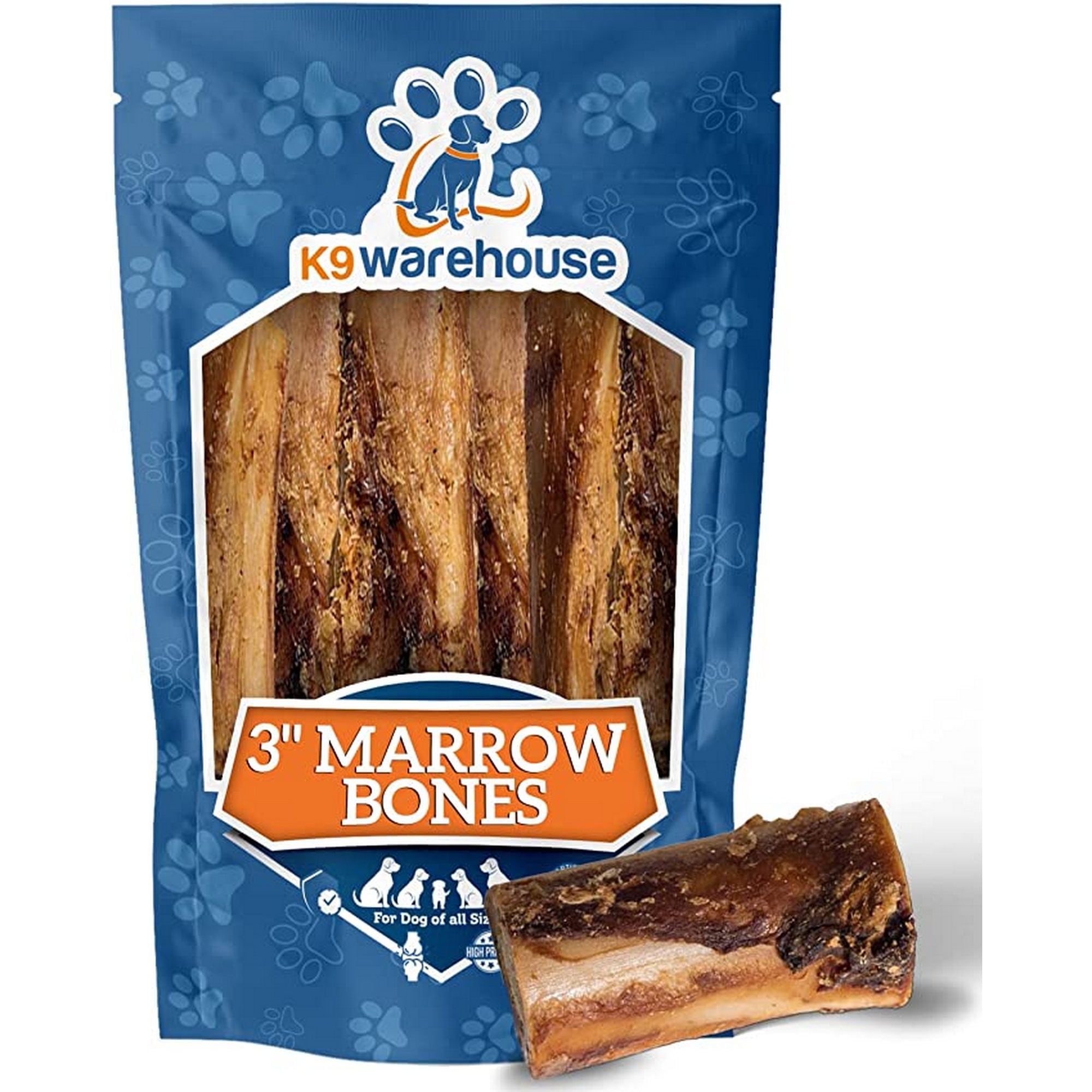 K9warehouse - Premium Beef Marrow Bones for Dogs (2-3") 6-Count - Long ...