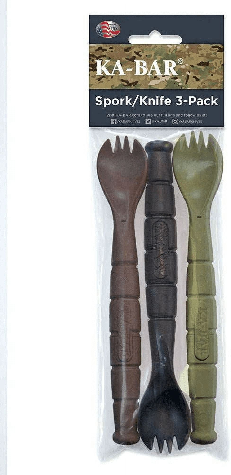 KA-BAR Tactical Spork Field Kit Spoon Fork Knife 3-Pack A - Walmart.com