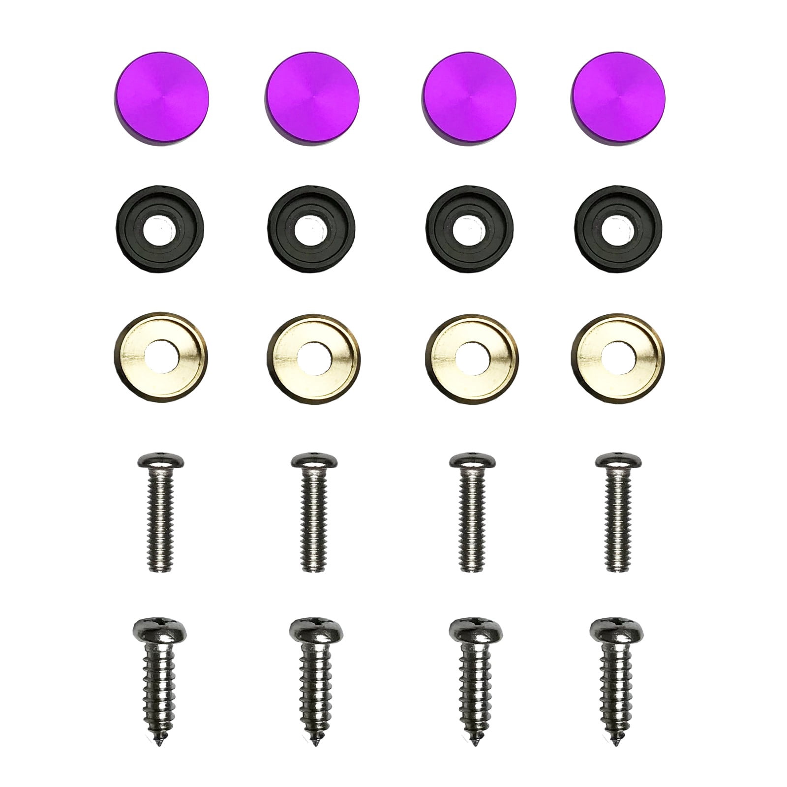 KA Depot Set of 4 Purple Aluminum Screw On Type Caps with Stainless ...