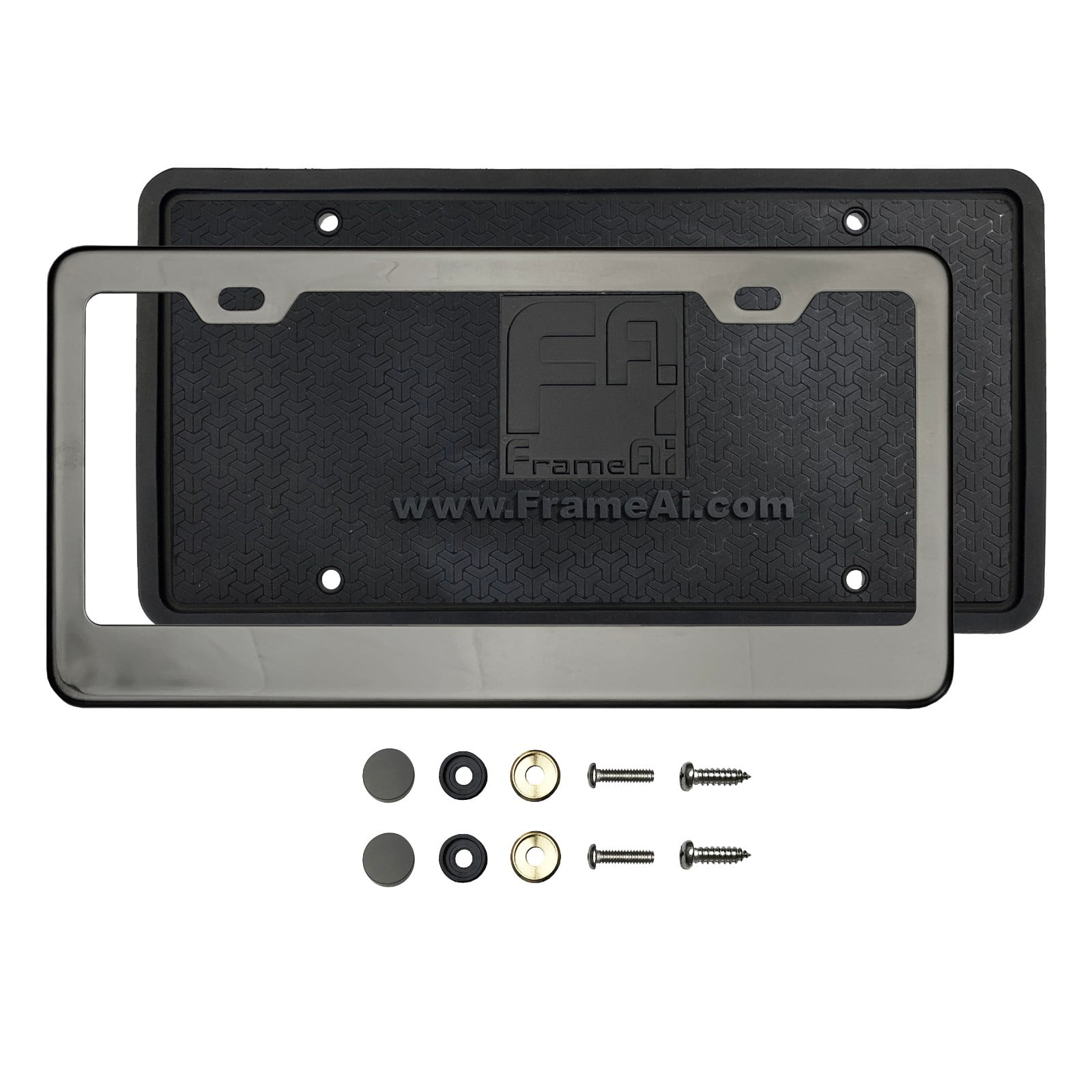 KA Depot Silicone Back Guard License Plate Holder Black Smoke Titaninum ...