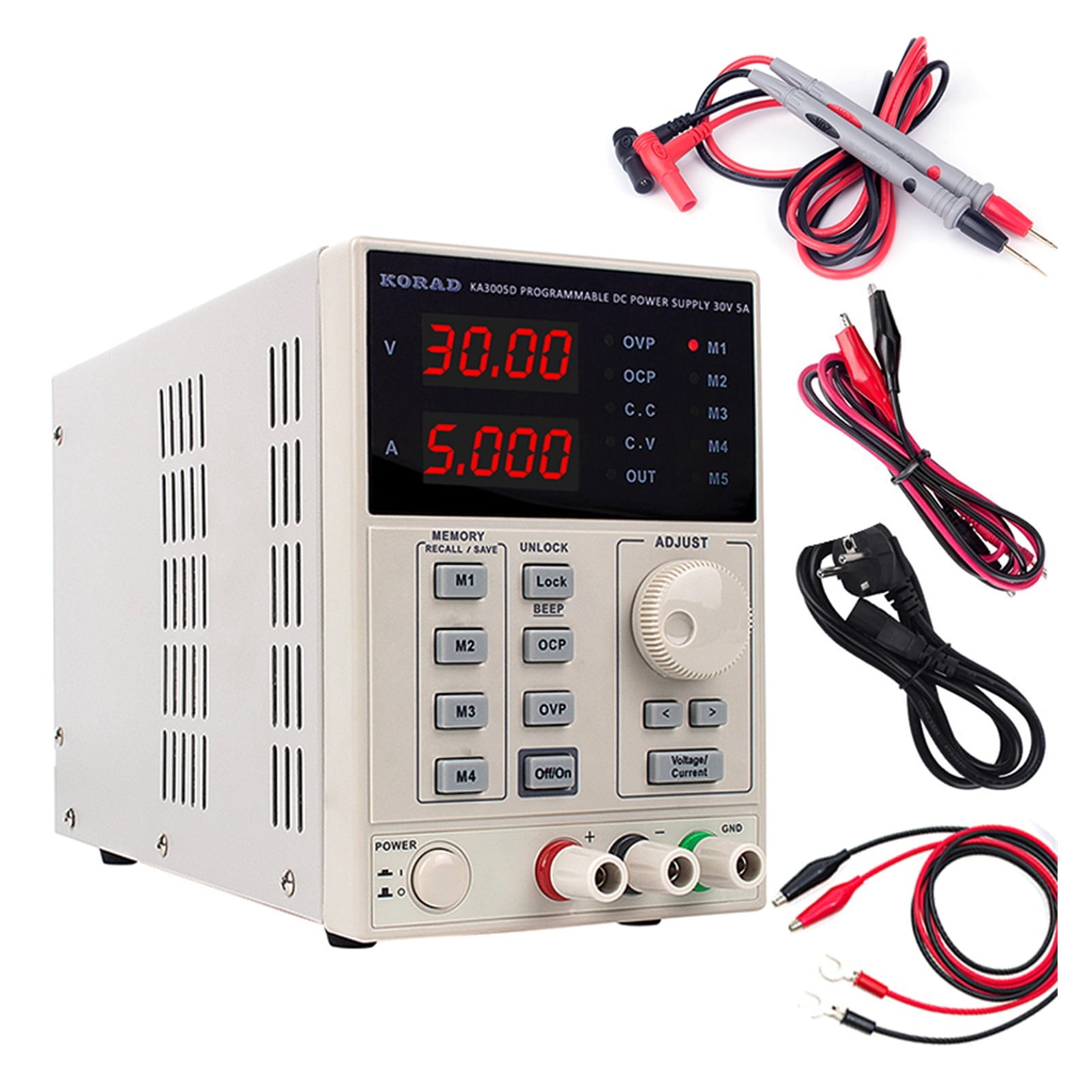 KA3005D Precision Adjustable Digital Programmable DC Power Supply Laboratory Switch Power Supply ...