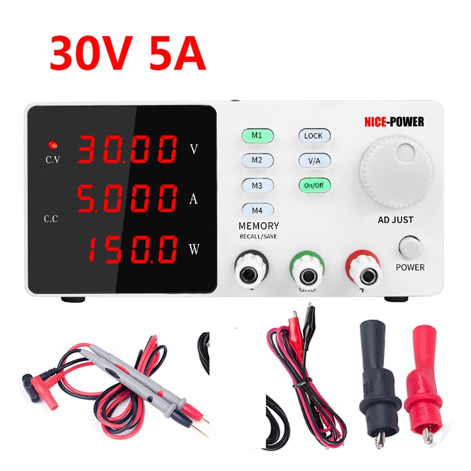 KA3005D Precision Adjustable Digital Programmable DC Power Supply Laboratory Switch Power Supply ...