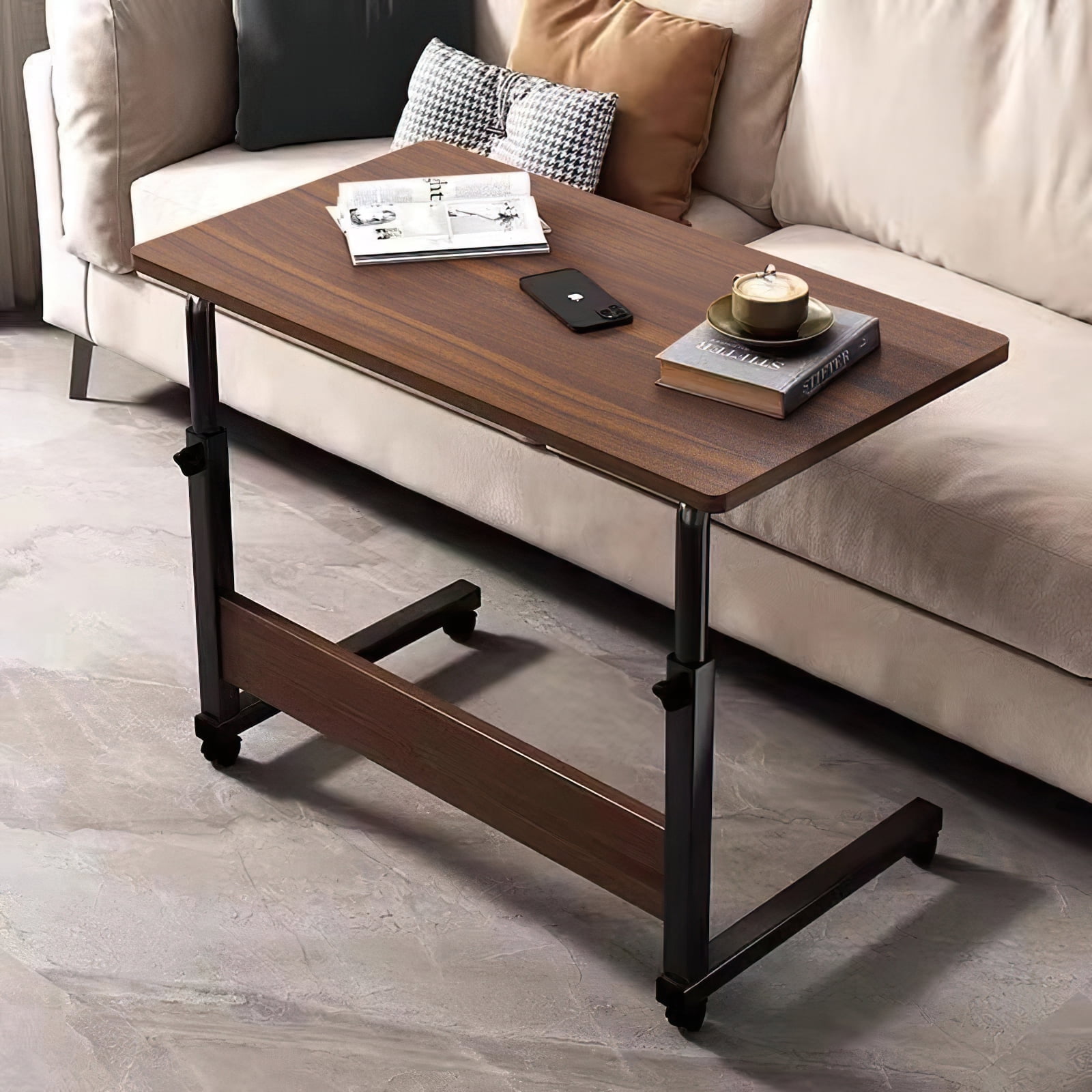 KAAYEE Adjustable Height Small Rolling Desk, P2 15MM Chipboard & Steel ...
