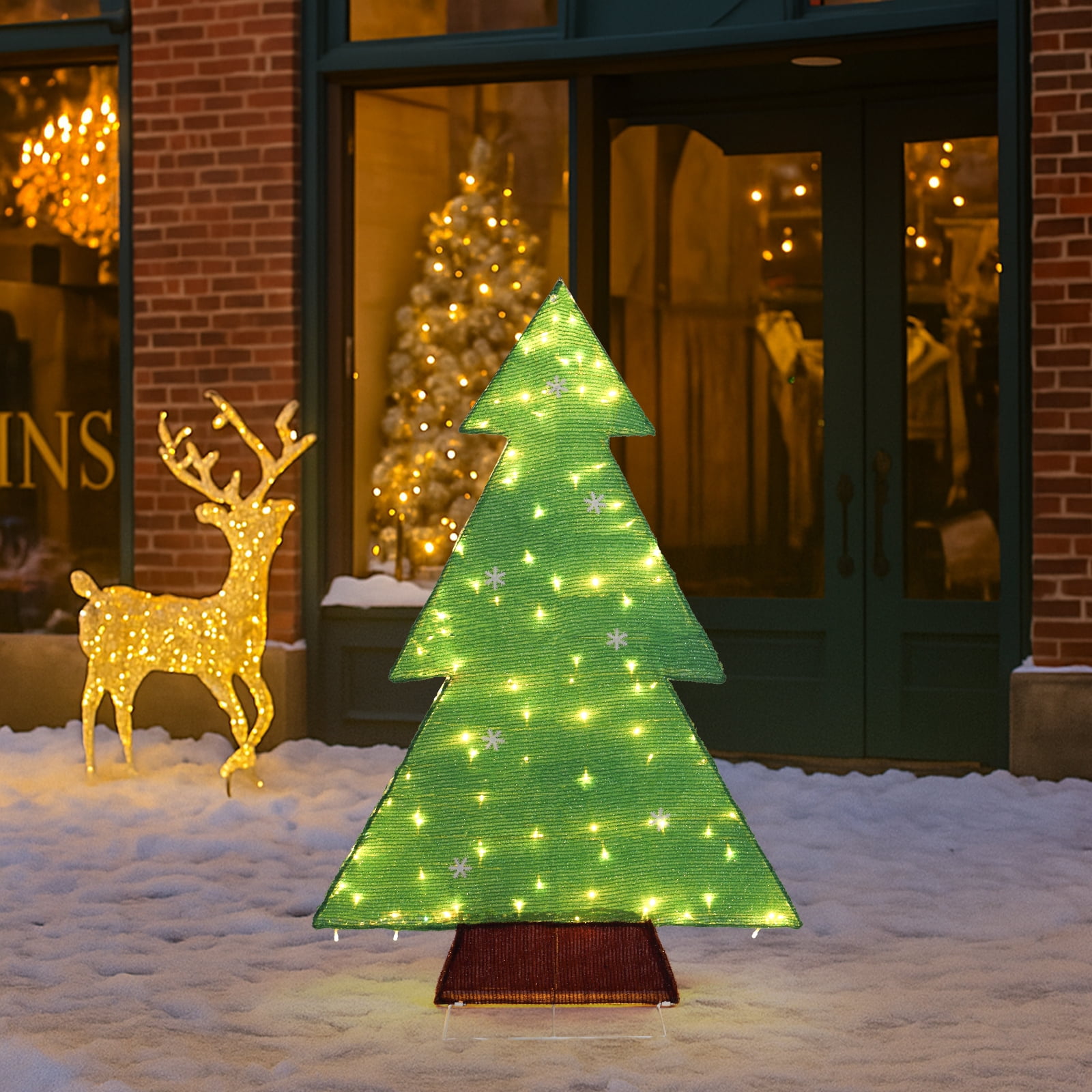 KAAYEE 4FT Lighted Christmas Tree Yard Decorations,Lighted Christmas ...