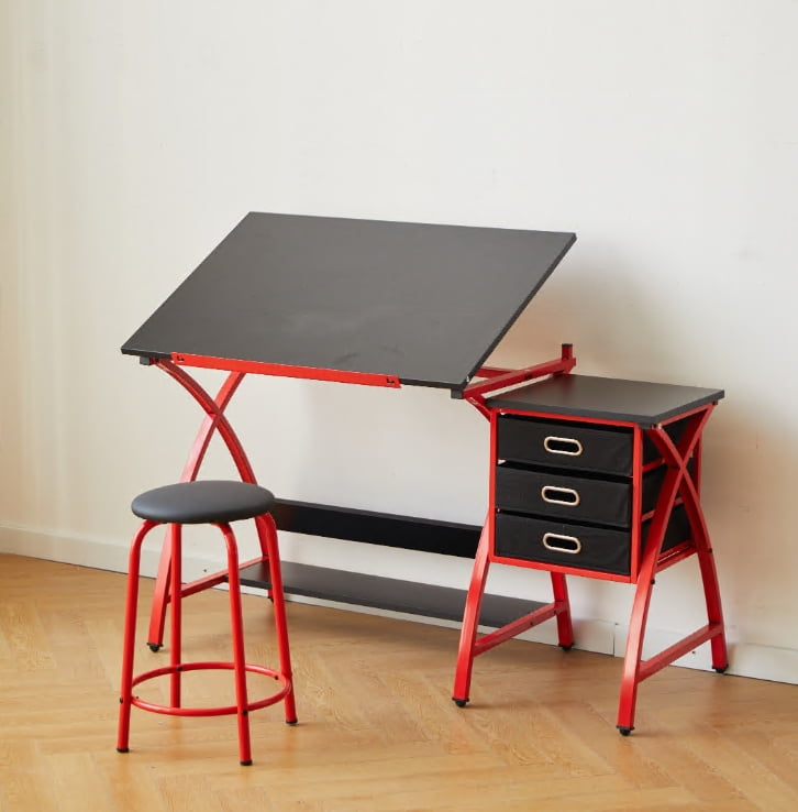 KAAYEE Adjustable Drafting Table Art Craft Station Tiltable with ...
