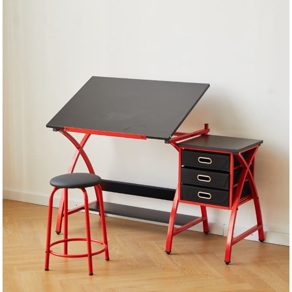 KAAYEE Adjustable Drafting Table Art Craft Station Tiltable with ...