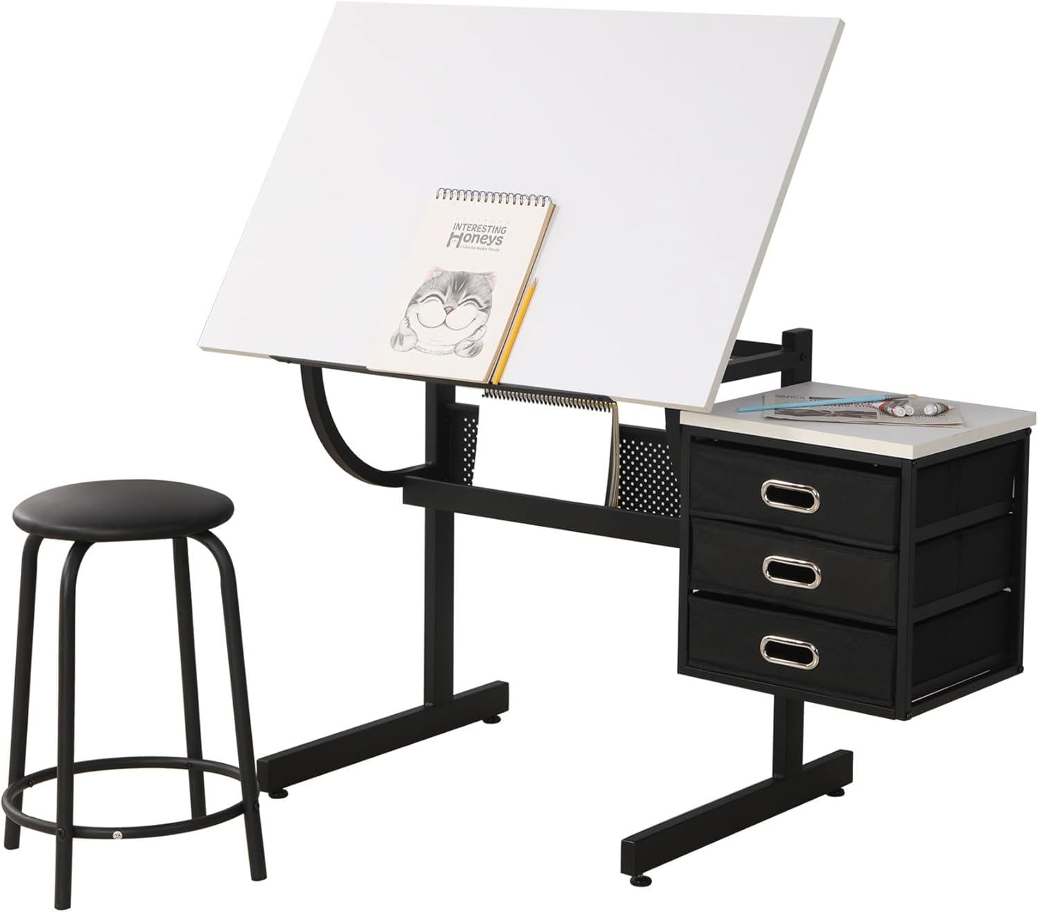 KAAYEE Drafting Table,0-75°Adjustable Degree Art Desk Drawing Table for ...