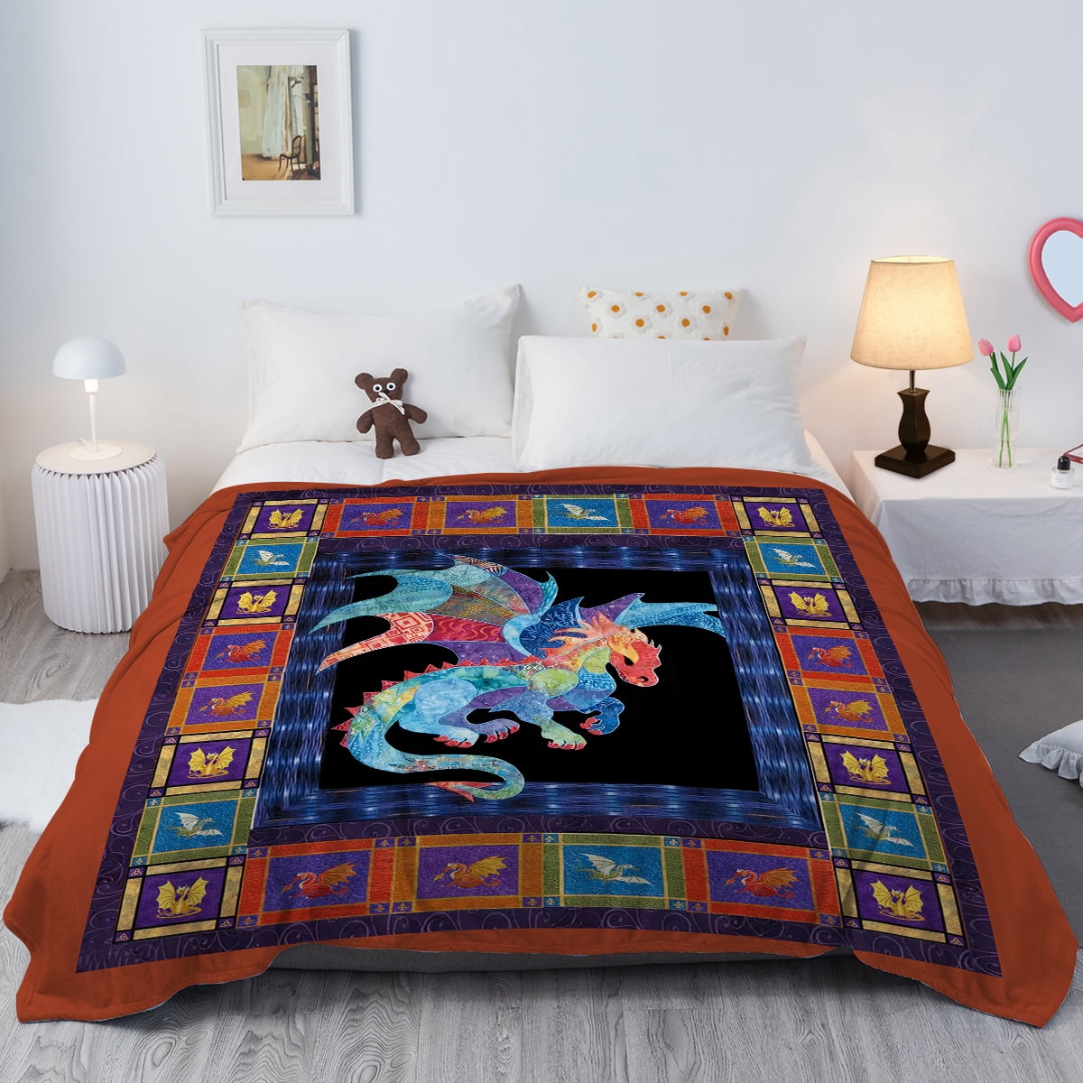KAAYEE Dragon Throw Blanket Gifts for Dragon Lovers,Soft Flannel ...