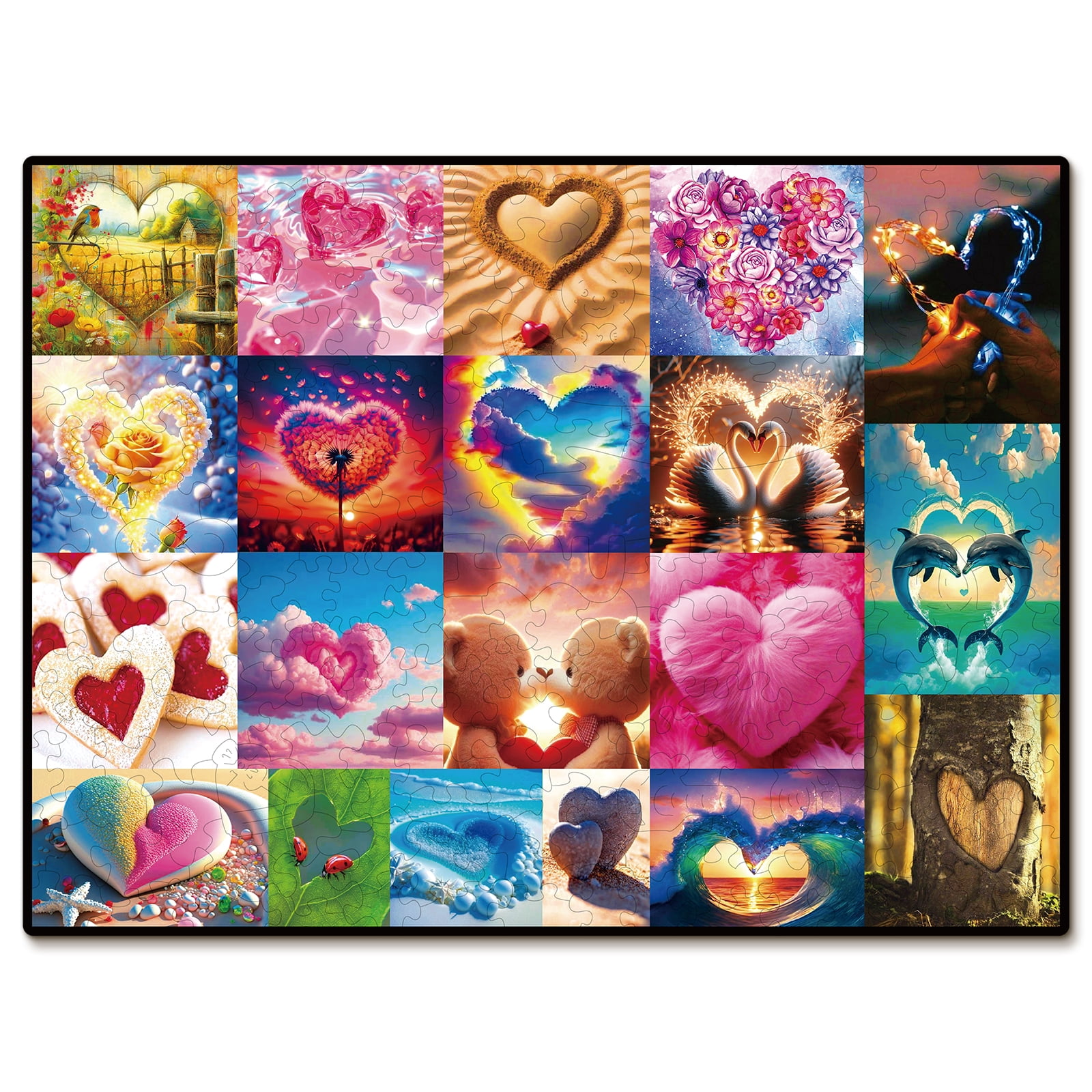 KAAYEE Love is Everywhere Wooden Jigsaw Puzzles,145pcs Unique Shape ...