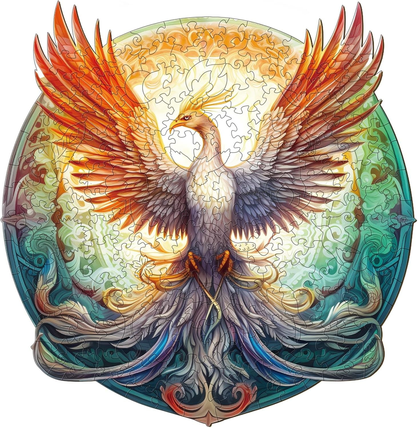 KAAYEE Wooden Jigsaw Puzzle, Mysterious Phoenix Puzzle,Unique Animal ...