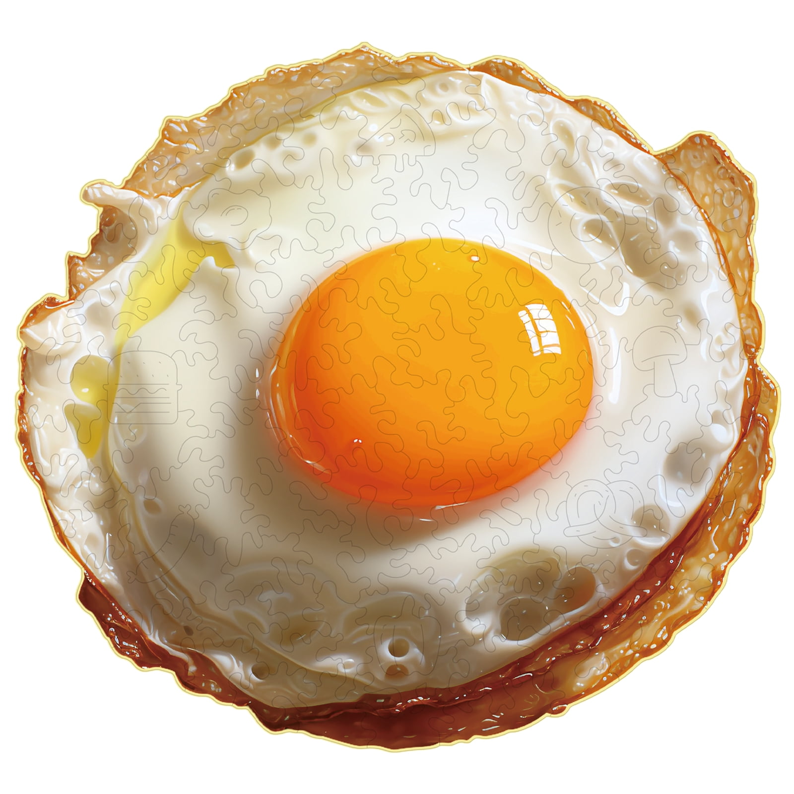 KAAYEE Wooden Puzzles for Adults, Fried Eggs Wooden Jigsaw Puzzles ...