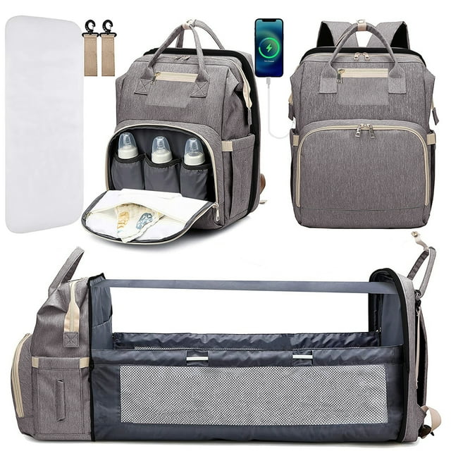 KABAQOO Baby Backpack Diaper Bag with Changing Station Baby Bag ...