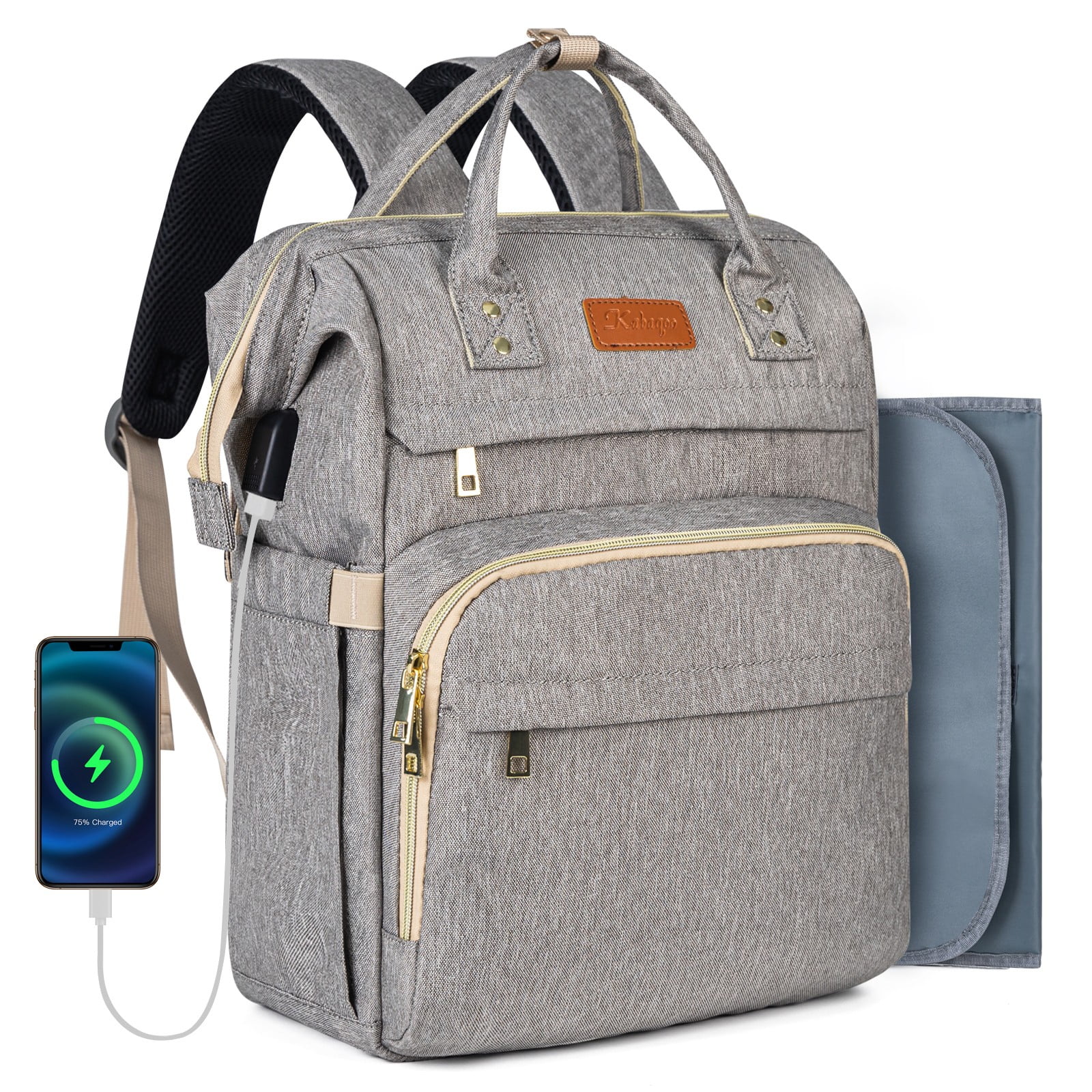 KABAQOO Baby Diaper Bag Backpack for Boy & Girls Travel Diaper Backpack ...