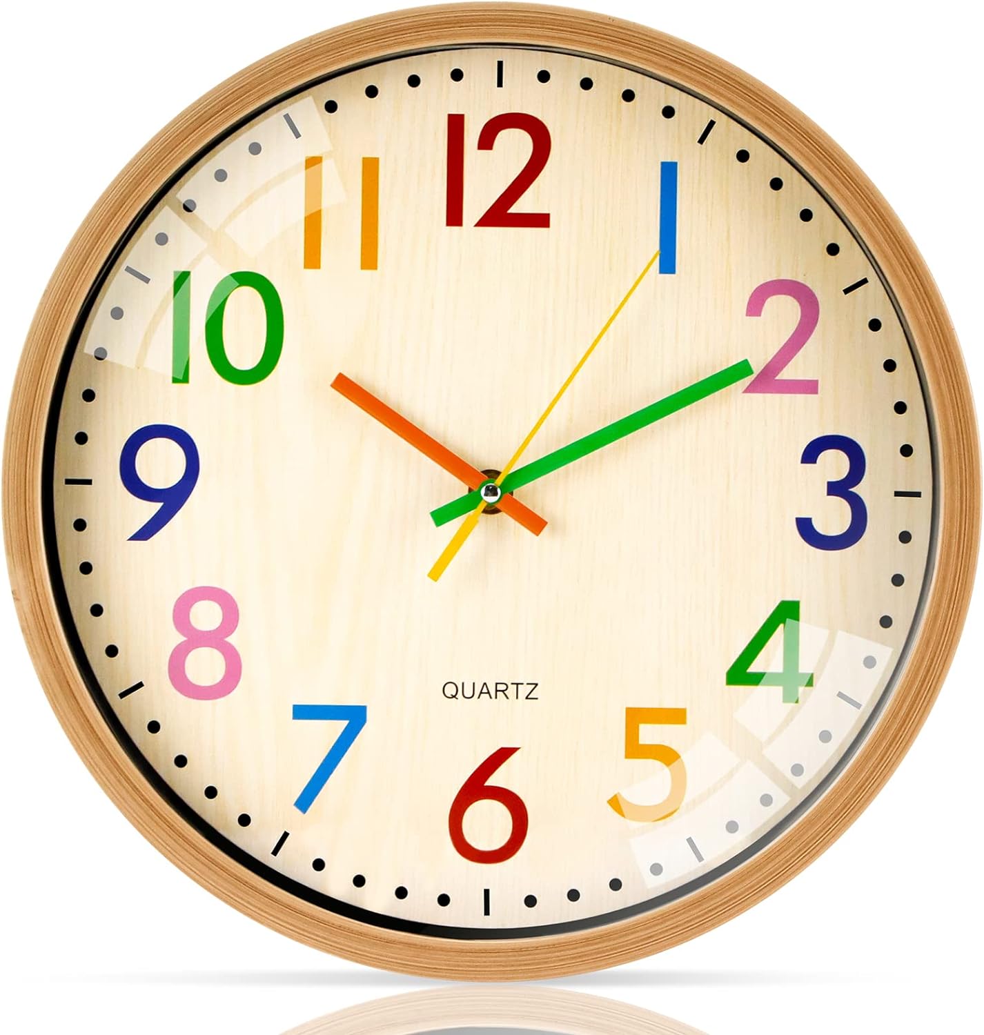 Driini Wooden Analog Desk Clock – Easy to Read; Silent Sweep Table ...