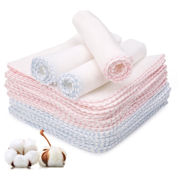 10 Pack 100% Cotton Wash Cloth, Luxurious Soft, 12 x 12 inch Ultra ...