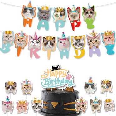 Purr-fect Cat Birthday Party Decorations Kit - Walmart.com