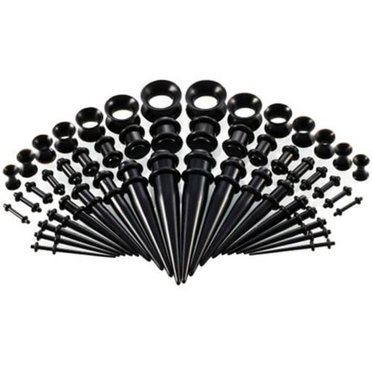 OUFER 20PCS Soft Silicone Ear Gauges Marble Pearlized Flesh Tunnels ...
