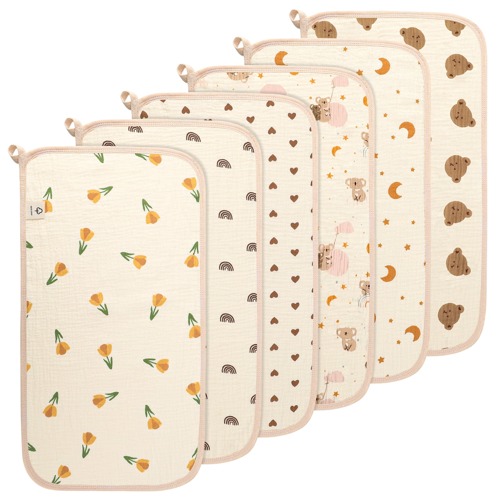 KABOER 6 Pack Muslin Burp Cloths for Baby, Large 20"x11", Extra Soft ...