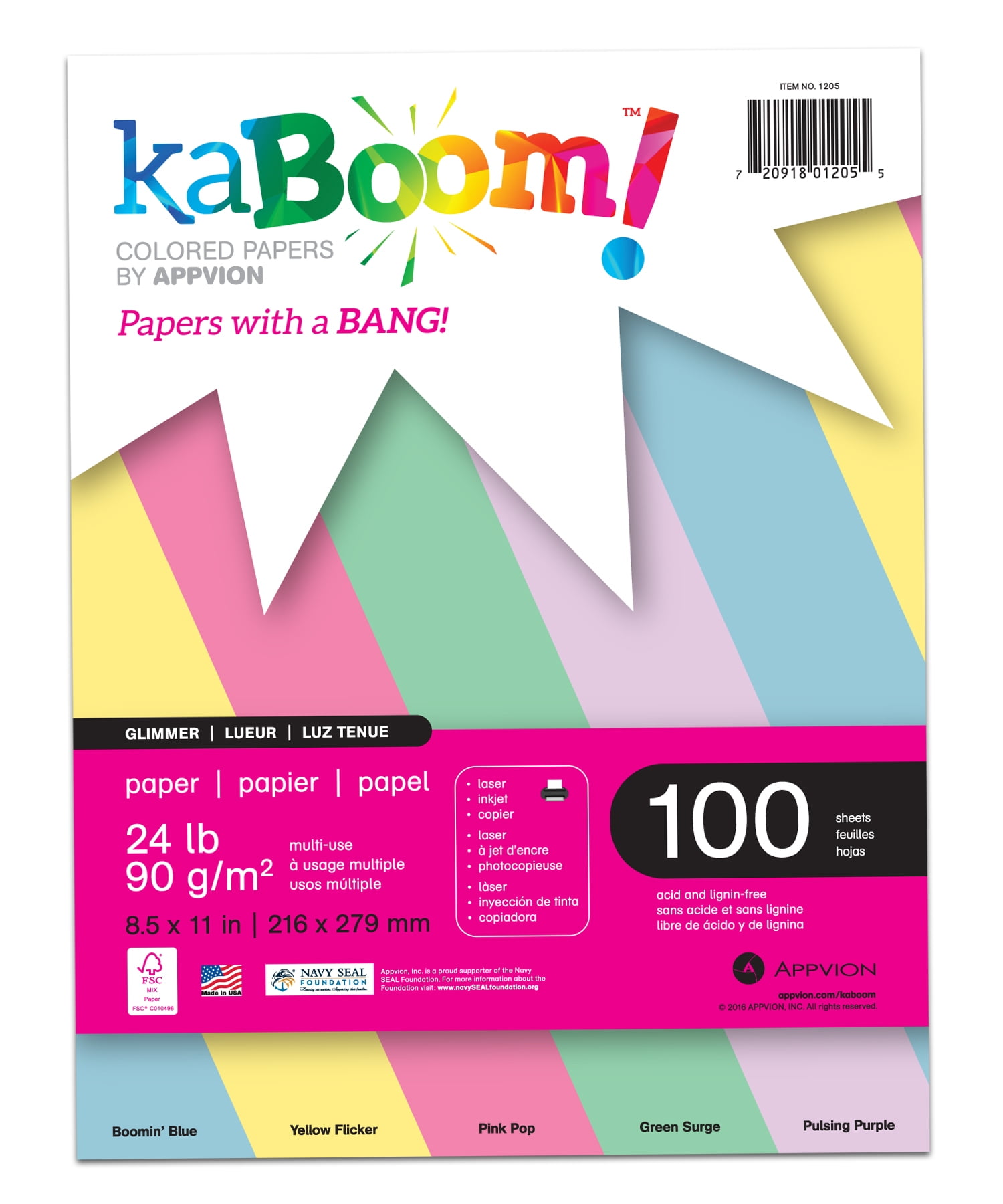 KABOOM GLIMMER PASTEL COPY PAPER, 100 SHT ASST PACK - Walmart.com