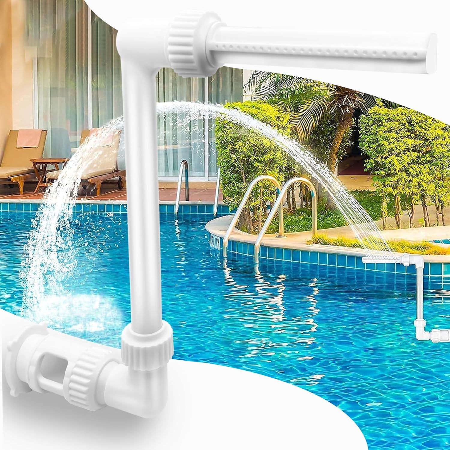 Adjustable Pool Fountain & Water Sprinklers, Decor for Pools & Ponds ...