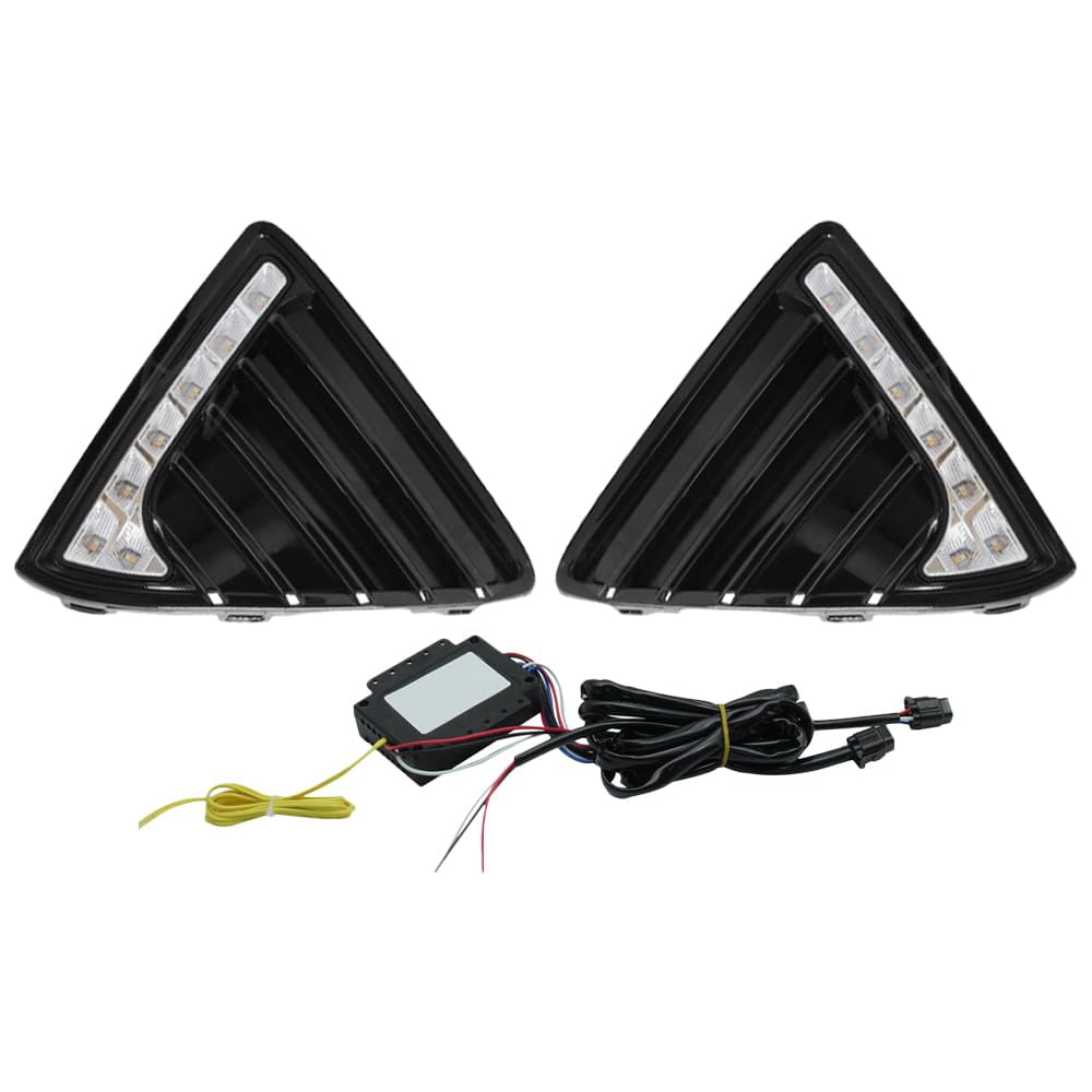 KACEPAR Dual Color White DRL Daytime Running Light/Amber Turn Signal ...