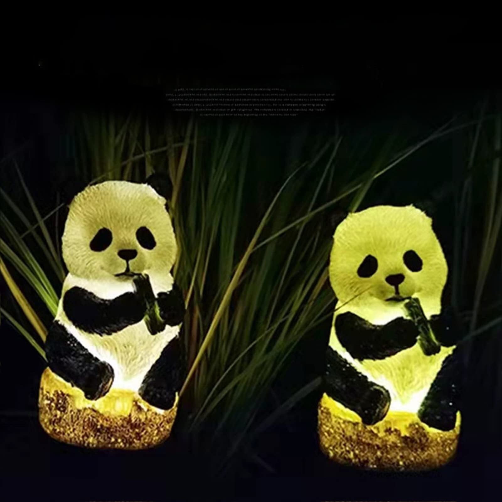 KACG 4Pcs Outdoor Solar Panda Lights, Waterproof Resin Garden ...