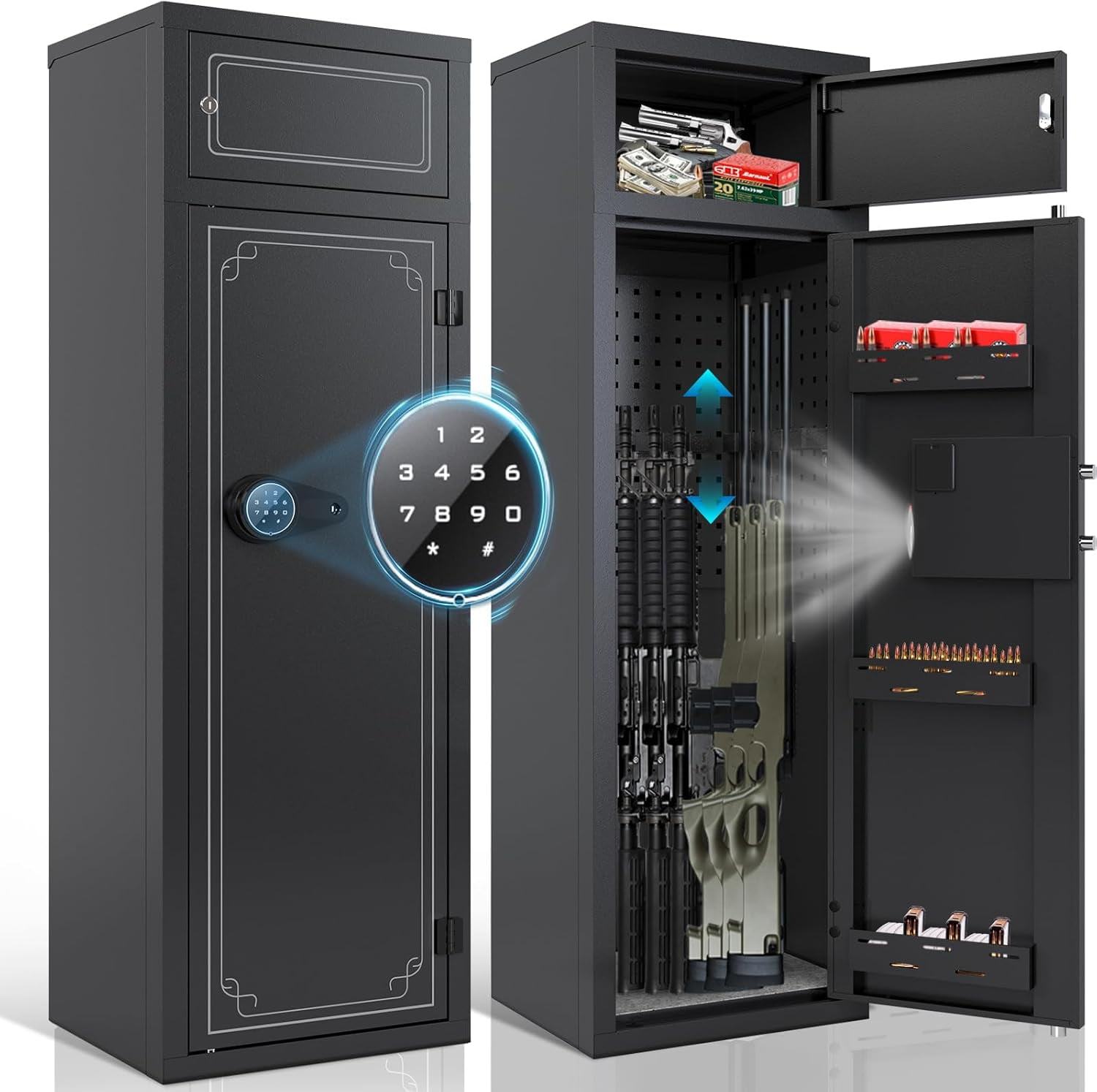 KAER 10-12 Gun Safe, Gun Safes for Rifles and Pistols, Large Gun Safe ...
