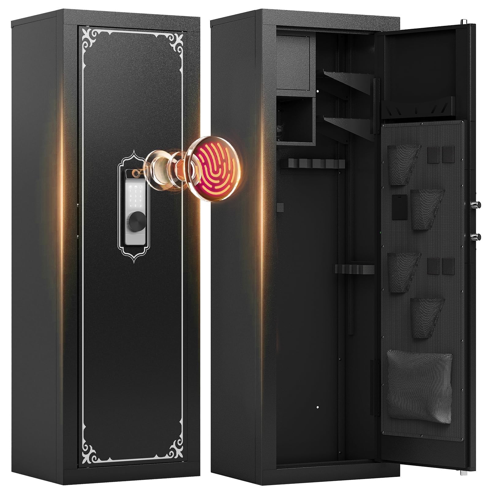 KAER 10-14 Gun Safe, Gun Safe for Rifles and Pistols, Biometric Gun ...