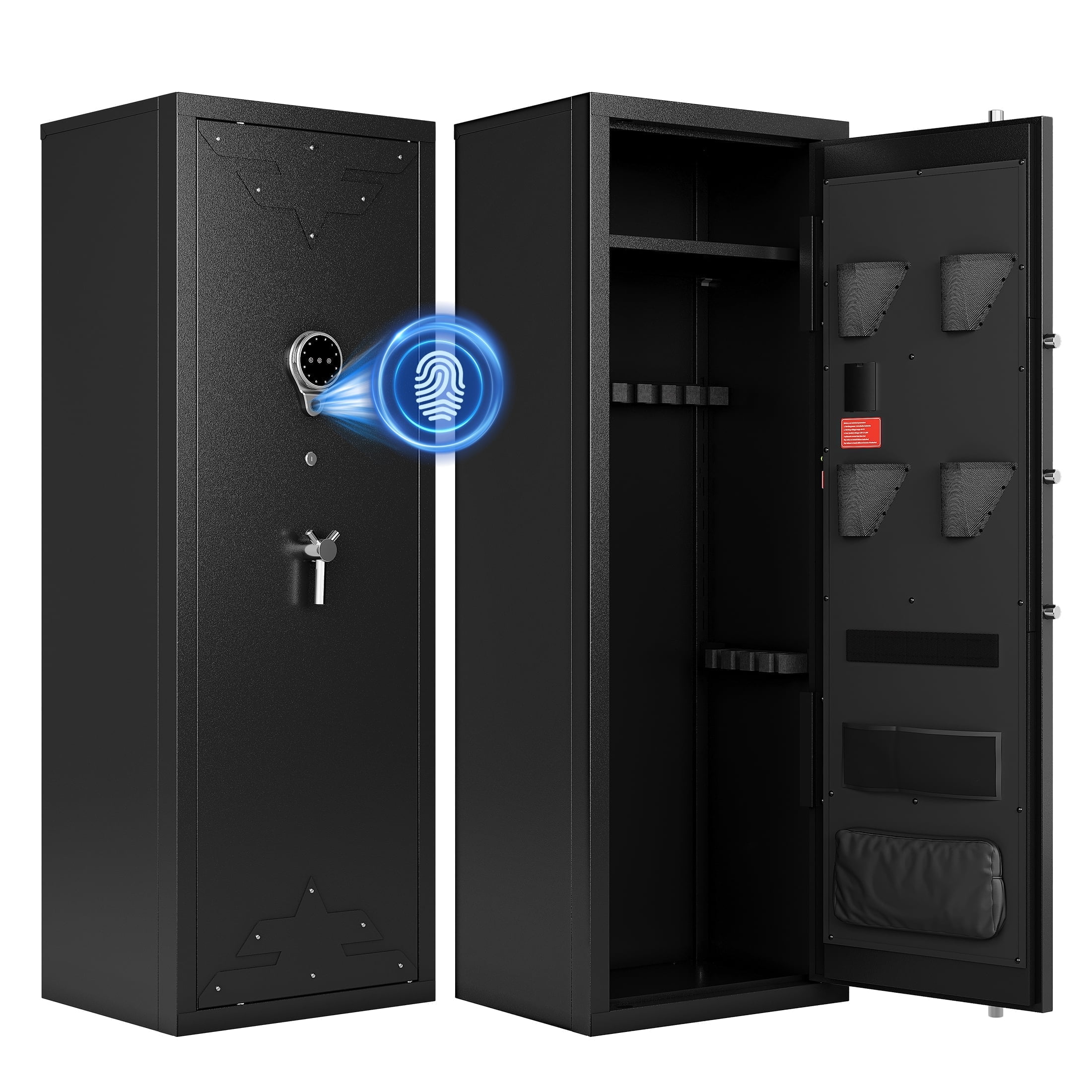 KAER 10-15 Biometric Gun Safe, Large Gun Safe with Removable Shelf and ...