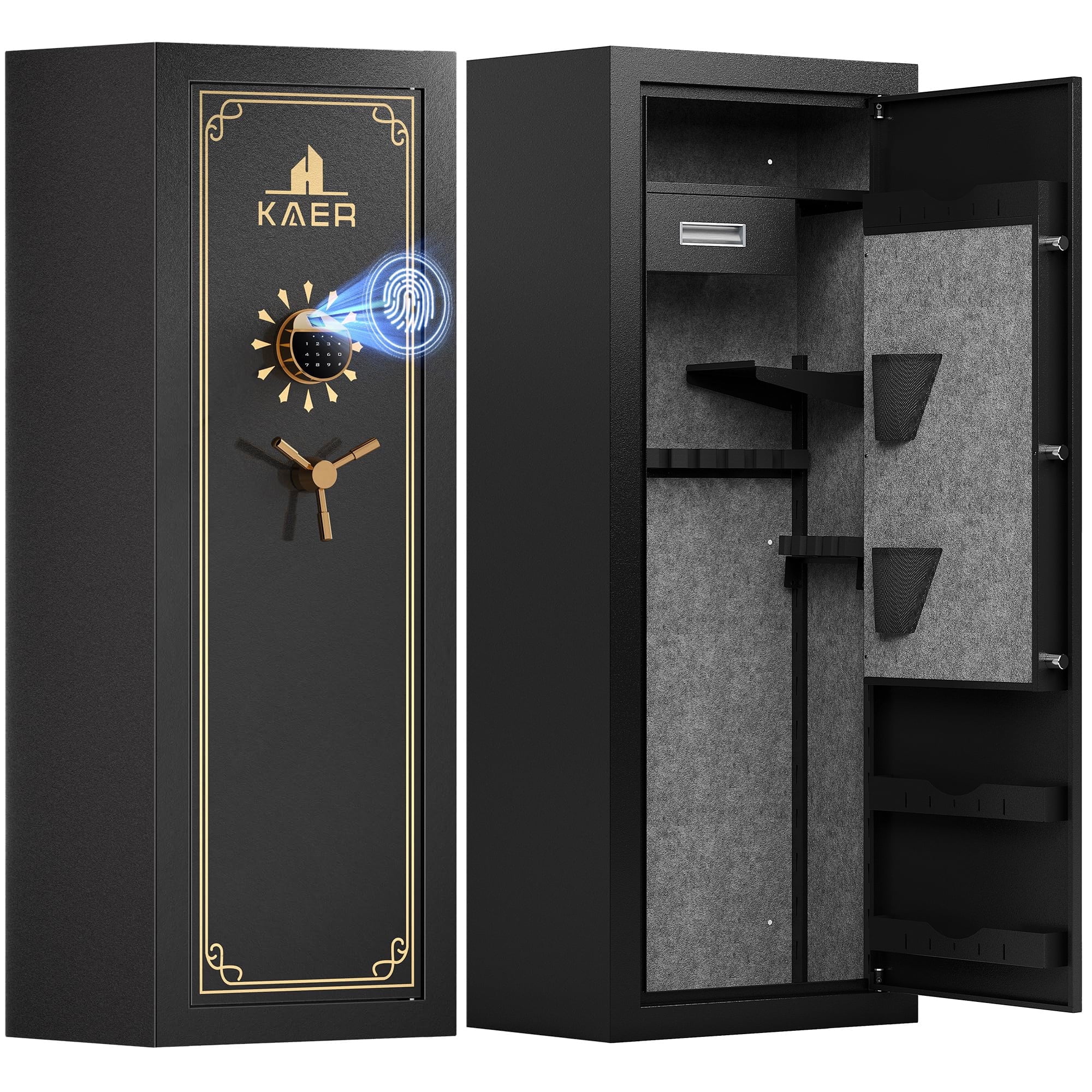 KAER 18-20 Biometric Gun Safe, Wider and Deeper Fingerprint Gun Safes ...
