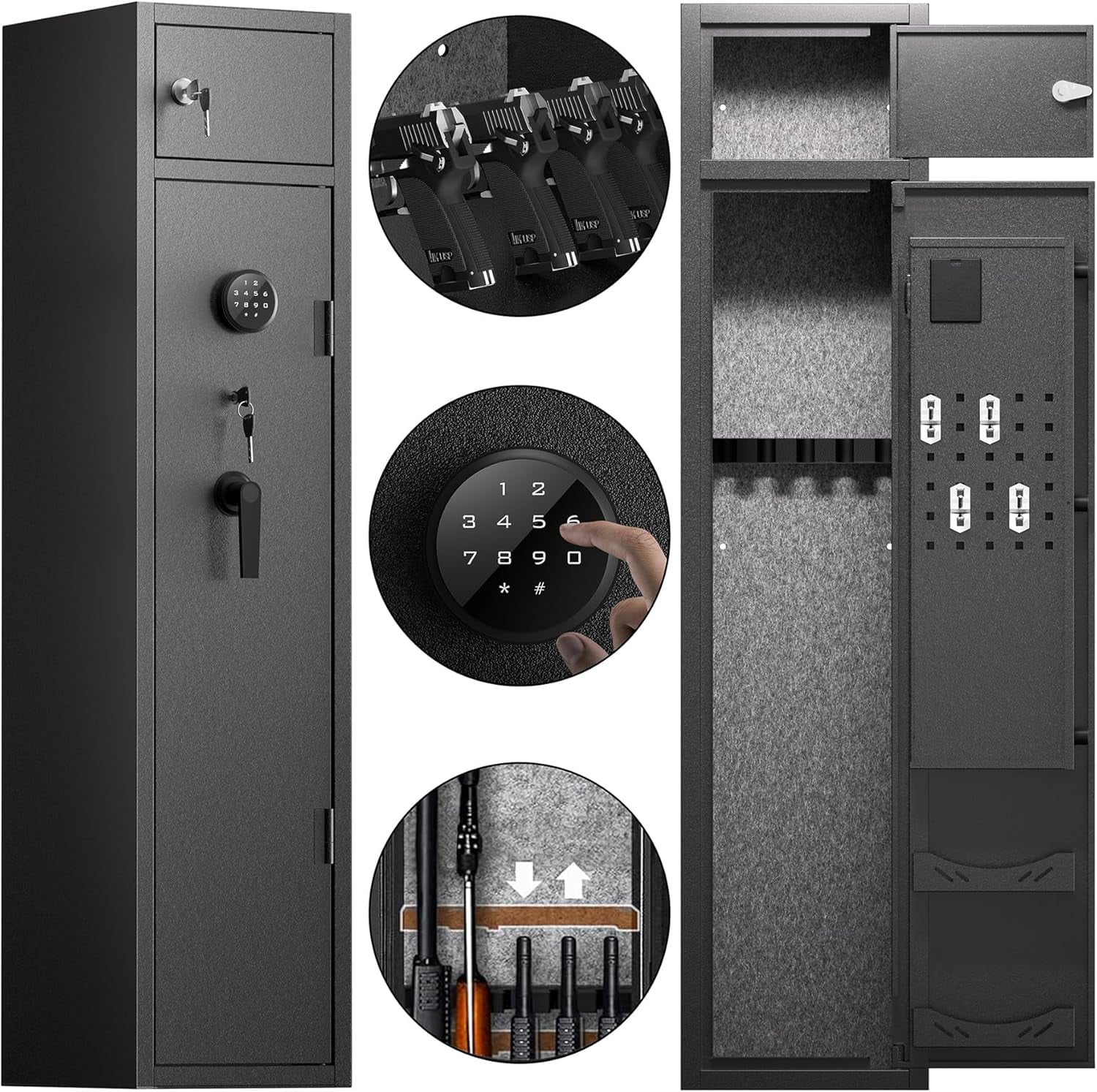 KAER 5 Rifle Gun Safe, Gun Safes for Rifles and Pistols Assembled ...