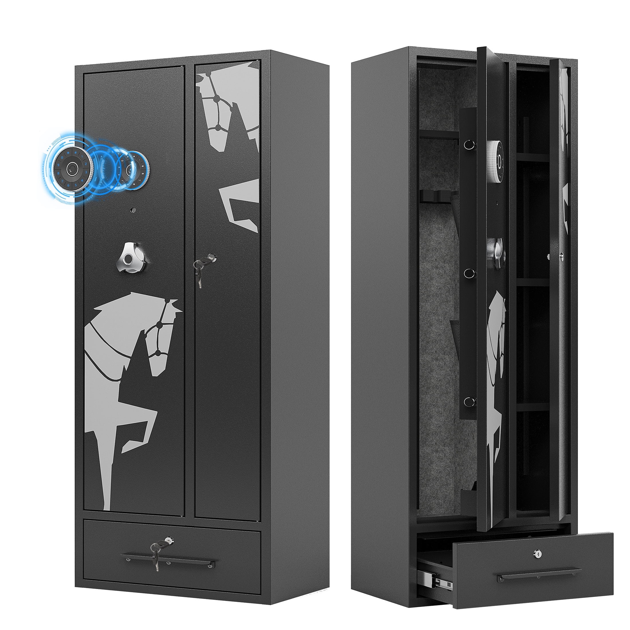 KAER 6 Gun Safe, Gun Cabinet for Rifle and Pistol, Multi-Function Rifle ...