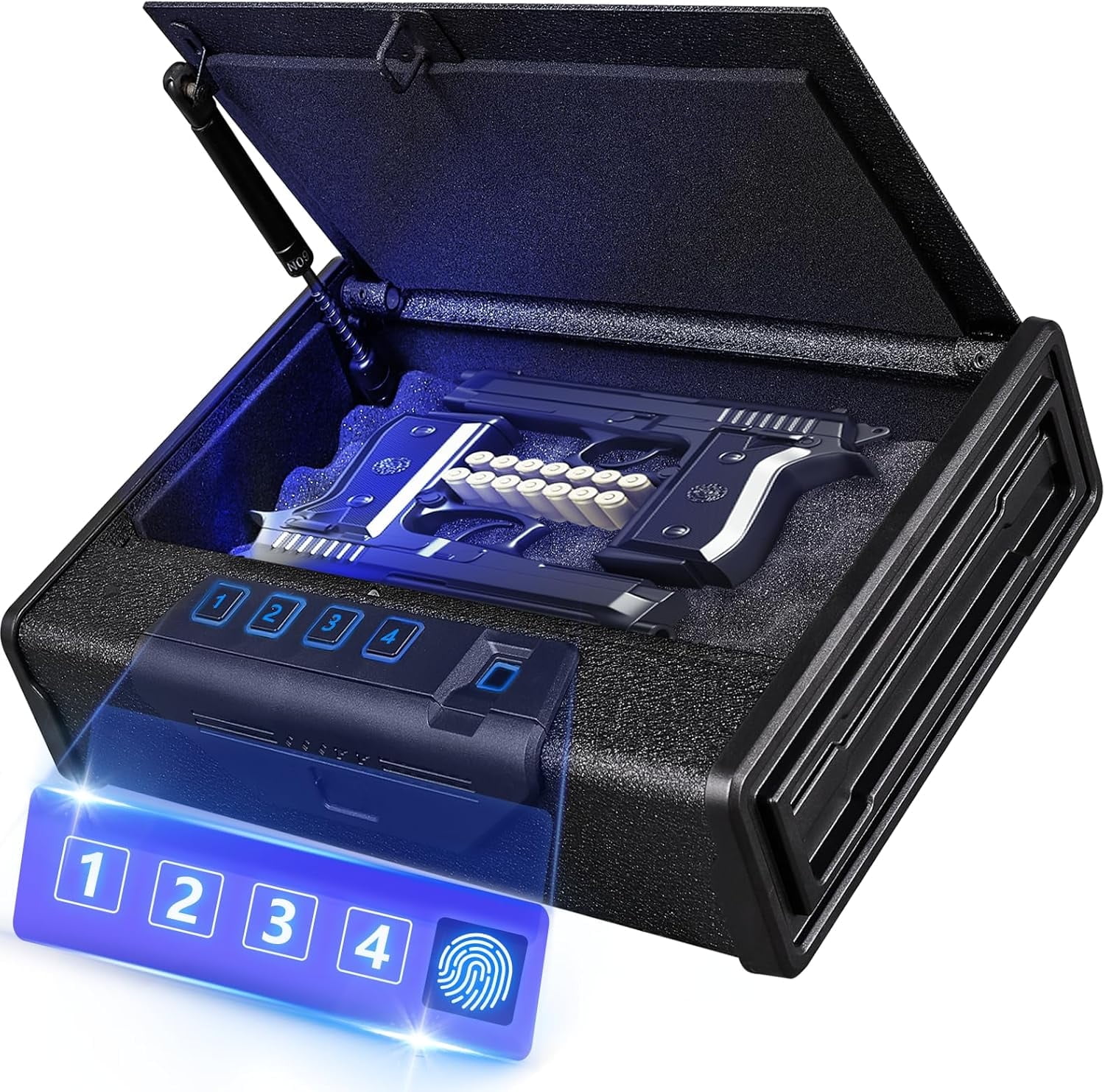 KAER Gun Safe, Biometric Gun Safe for Pistol, Quick Access Fingerprint ...