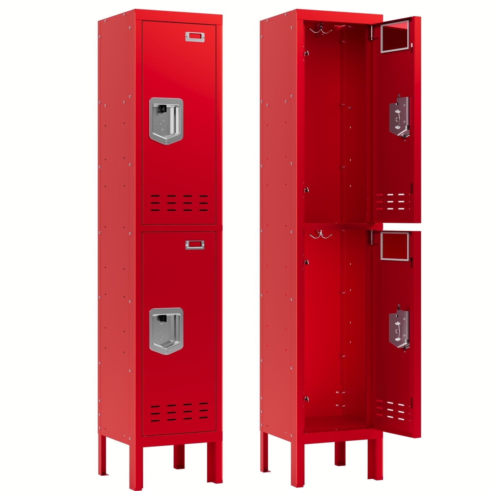 KAER Metal Locker with 2 Doors 66“ Storage Locker for Employees ...
