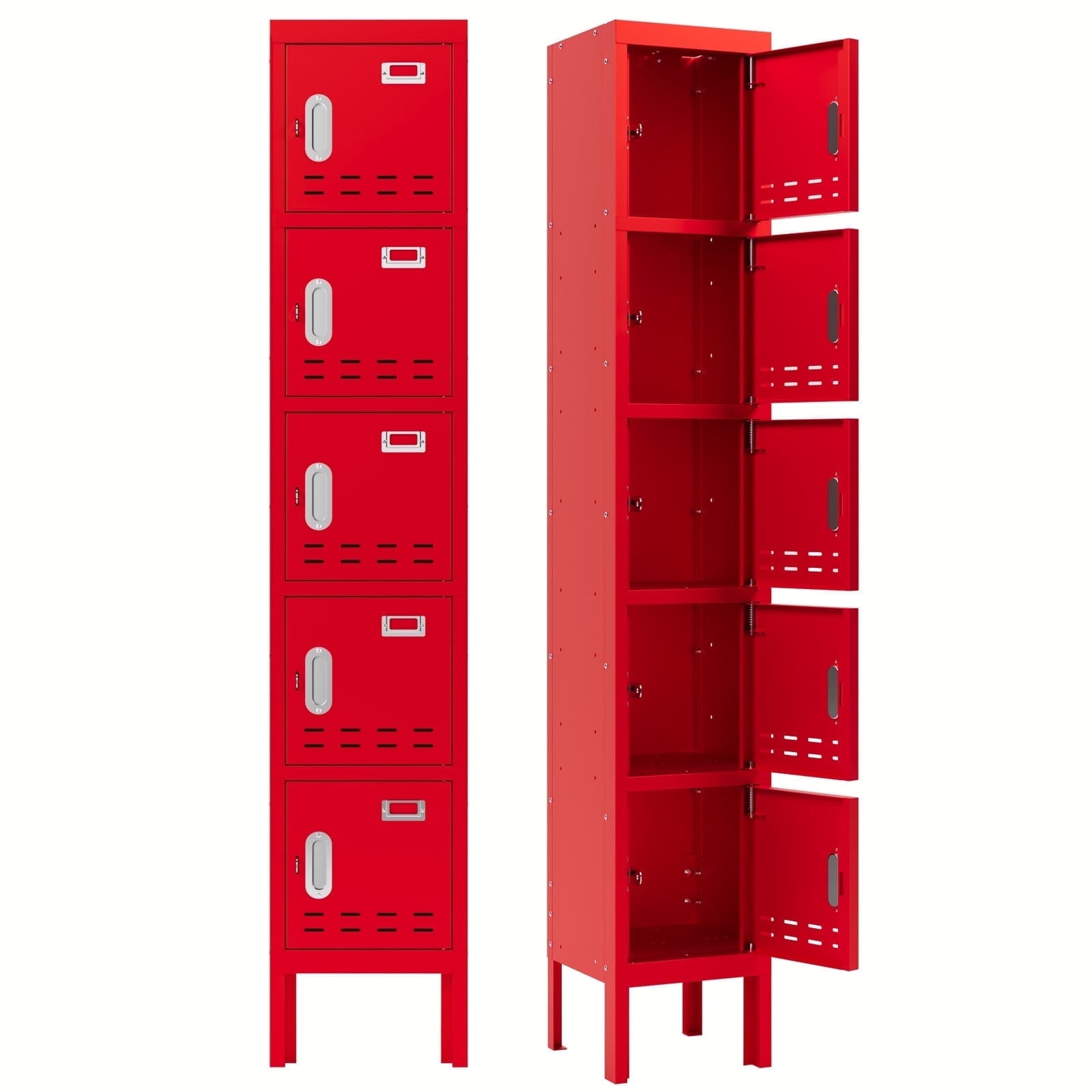 KAER Metal Locker with 5 Doors 66“ Storage Locker for Employees ...