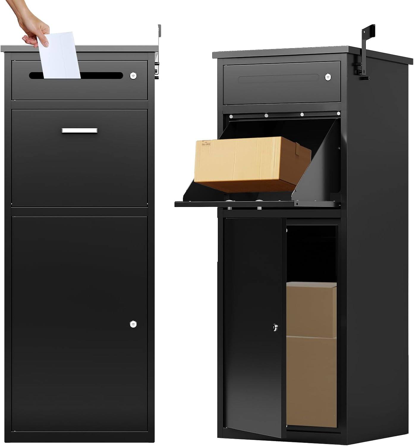 KAER Package Delivery Boxes for Outside,44.5"x17"x15.75" Cold-Rolled ...