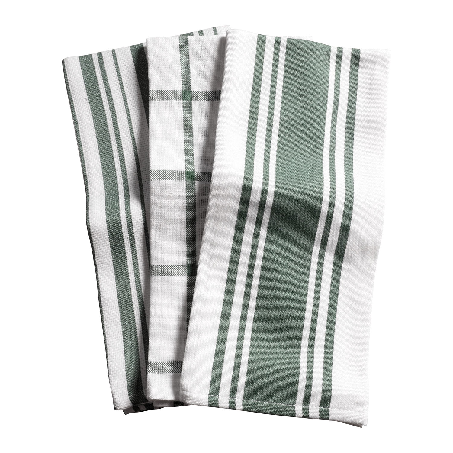KAF Home Centerband/Basketweave/Windowpane Kitchen Towels, Set of 3 ...