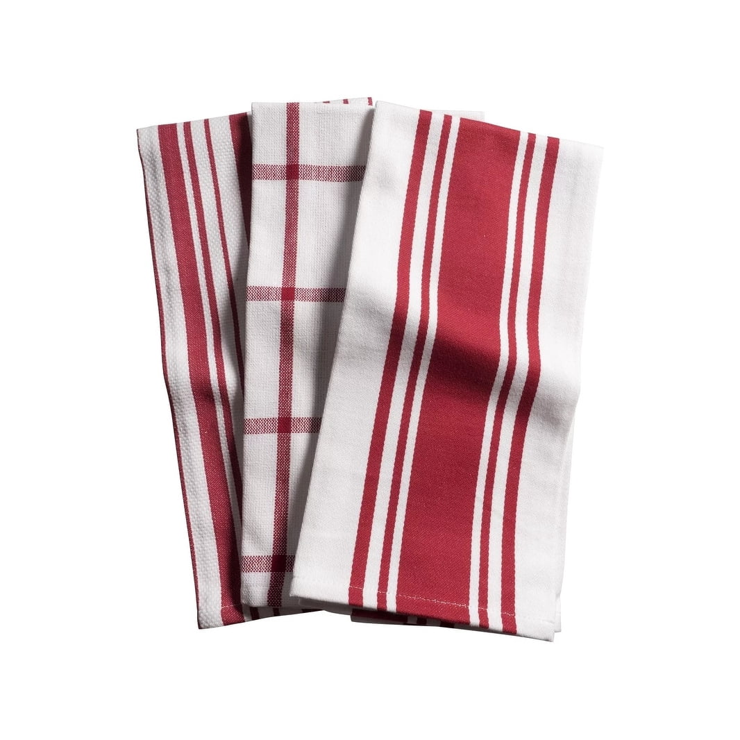 KAF Home Centerband/Basketweave/Windowpane Kitchen Towels, Set of 3 ...