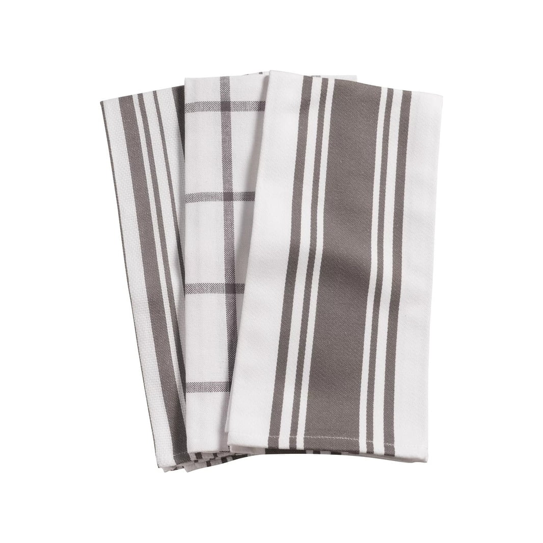 KAF Home Centerband/Basketweave/Windowpane Kitchen Towels, Set of 3 ...