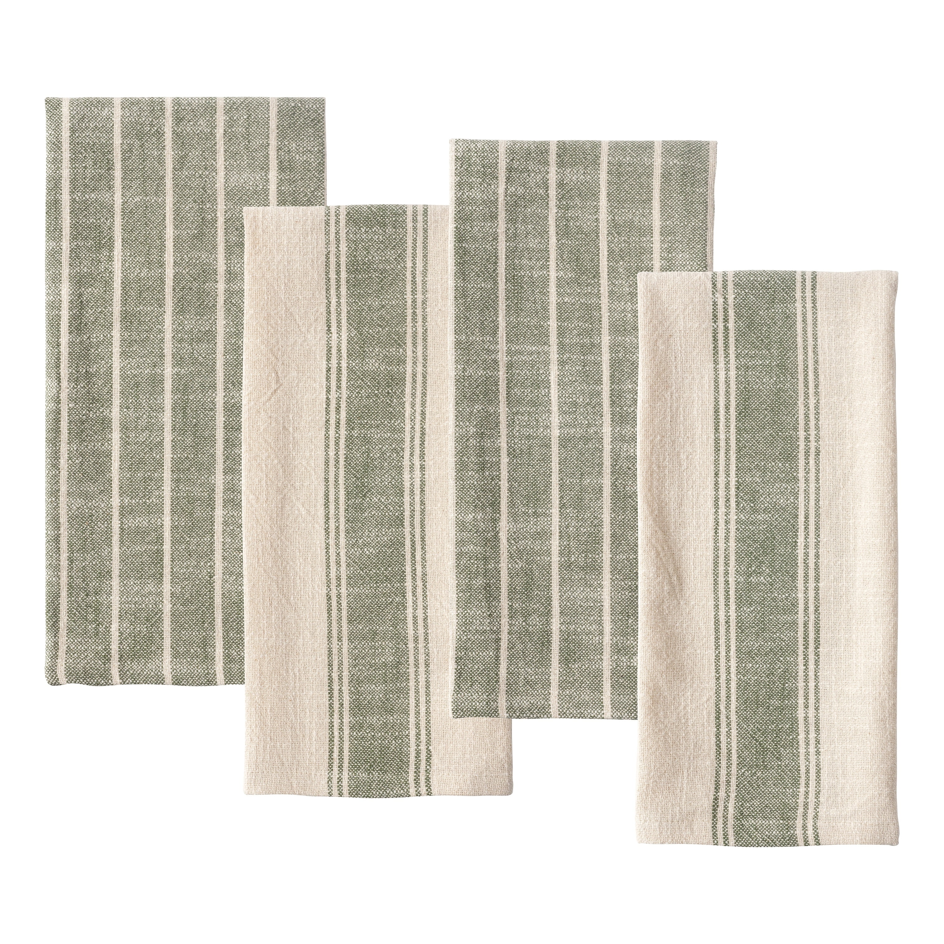 KAF Home Monaco Natural Rustic Slubbed Kitchen Towels, 18" x 28" - Set ...
