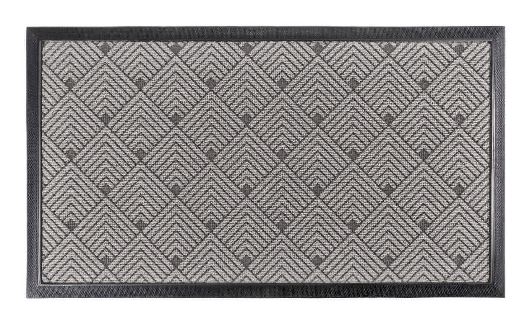 KAF Home Nested Angles Indoor/Outdoor Mat with PVC Backing - 17" x 30 ...