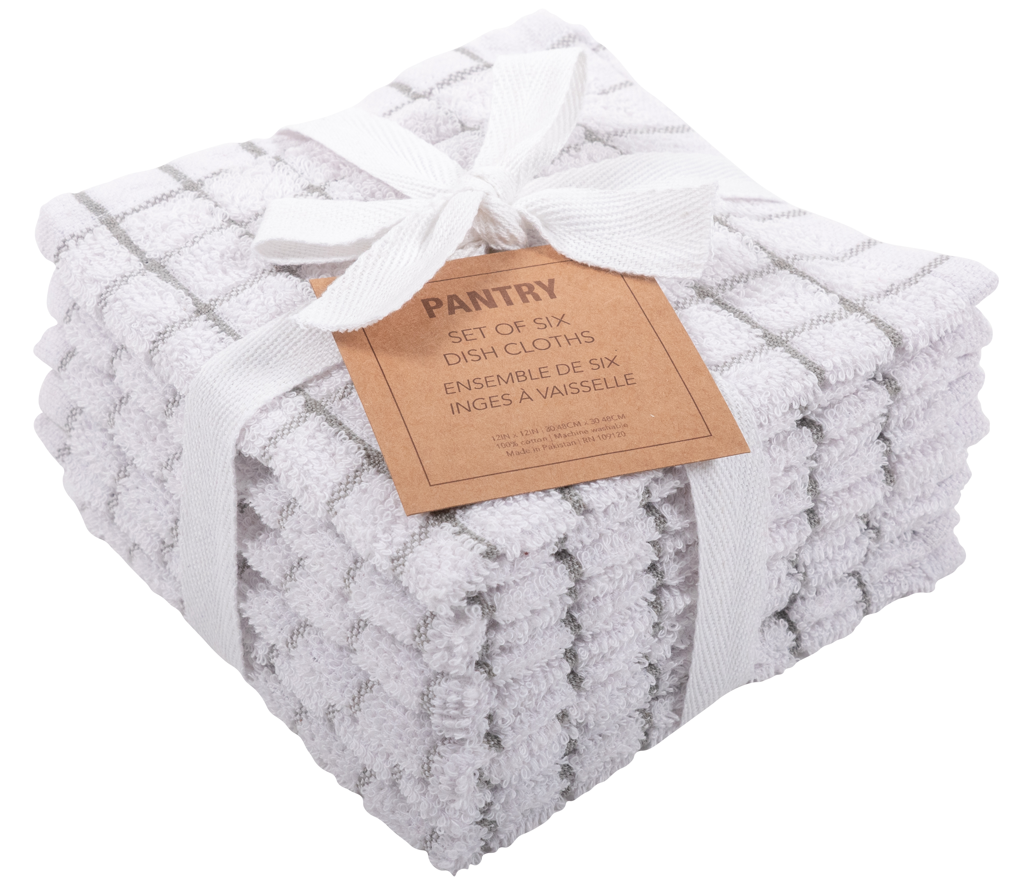 KAF Home Pantry 100% Cotton Checkered Grid Dish Cloths - Gray - Walmart.com