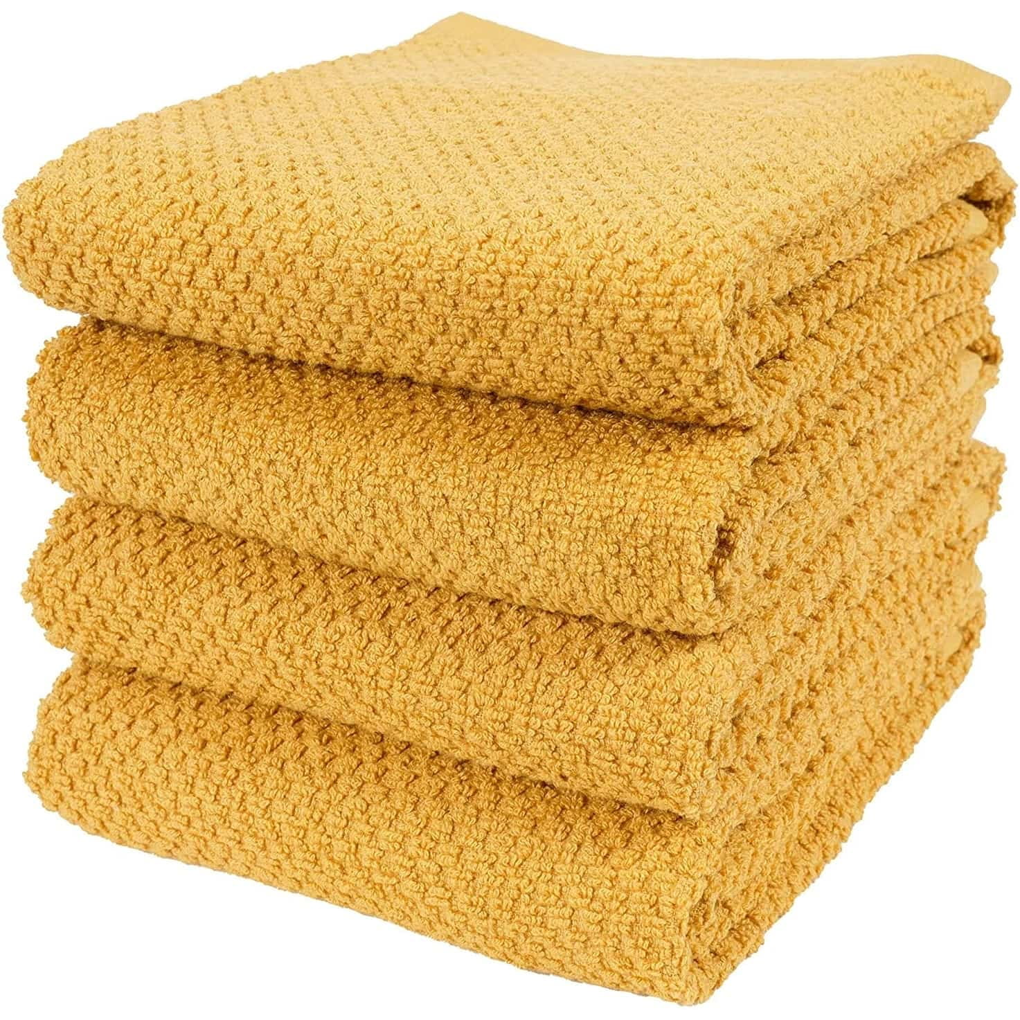 KAF Home Set of 4 Deluxe Popcorn Terry Kitchen Towels 20 x 30 - Camel ...